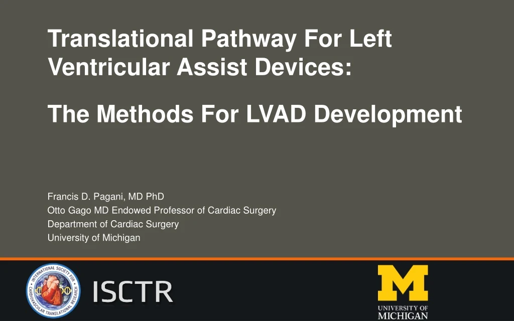 PPT - Translational Pathway For Left Ventricular Assist Devices ...