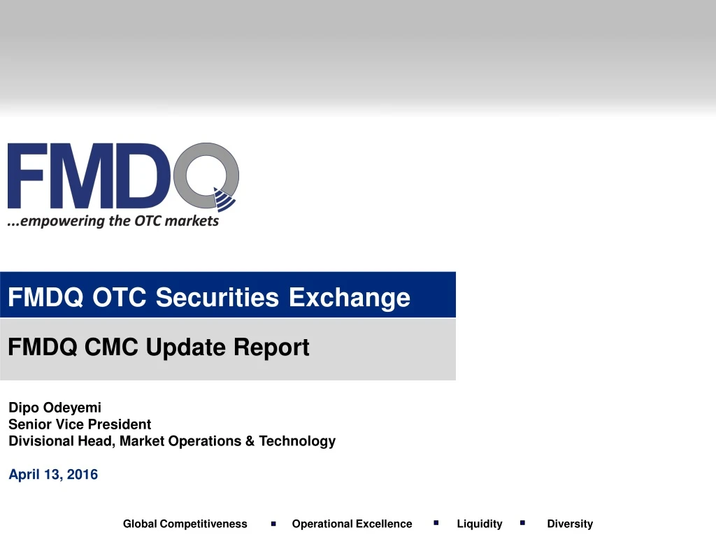 PPT - FMDQ CMC Update Report PowerPoint Presentation, free download ...