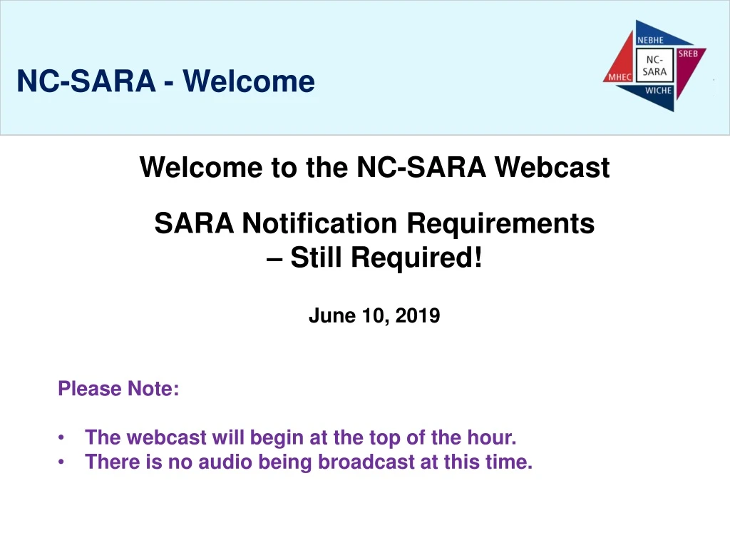 PPT - NC-SARA - Welcome PowerPoint Presentation, free download - ID:8860882