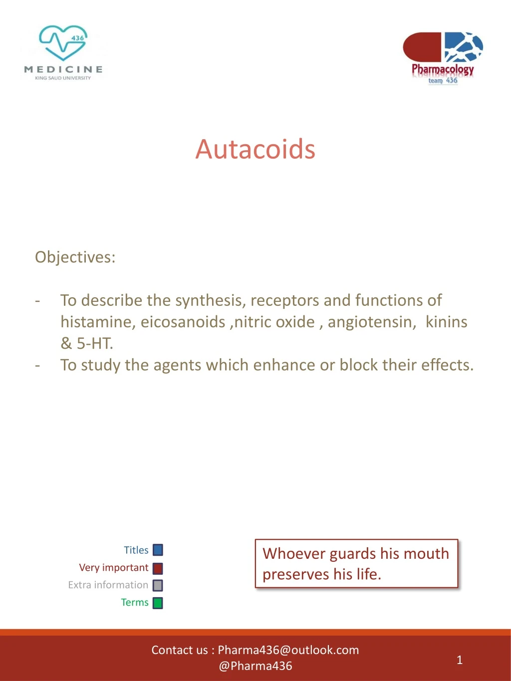PPT - Autacoids PowerPoint Presentation, free download - ID:8862347