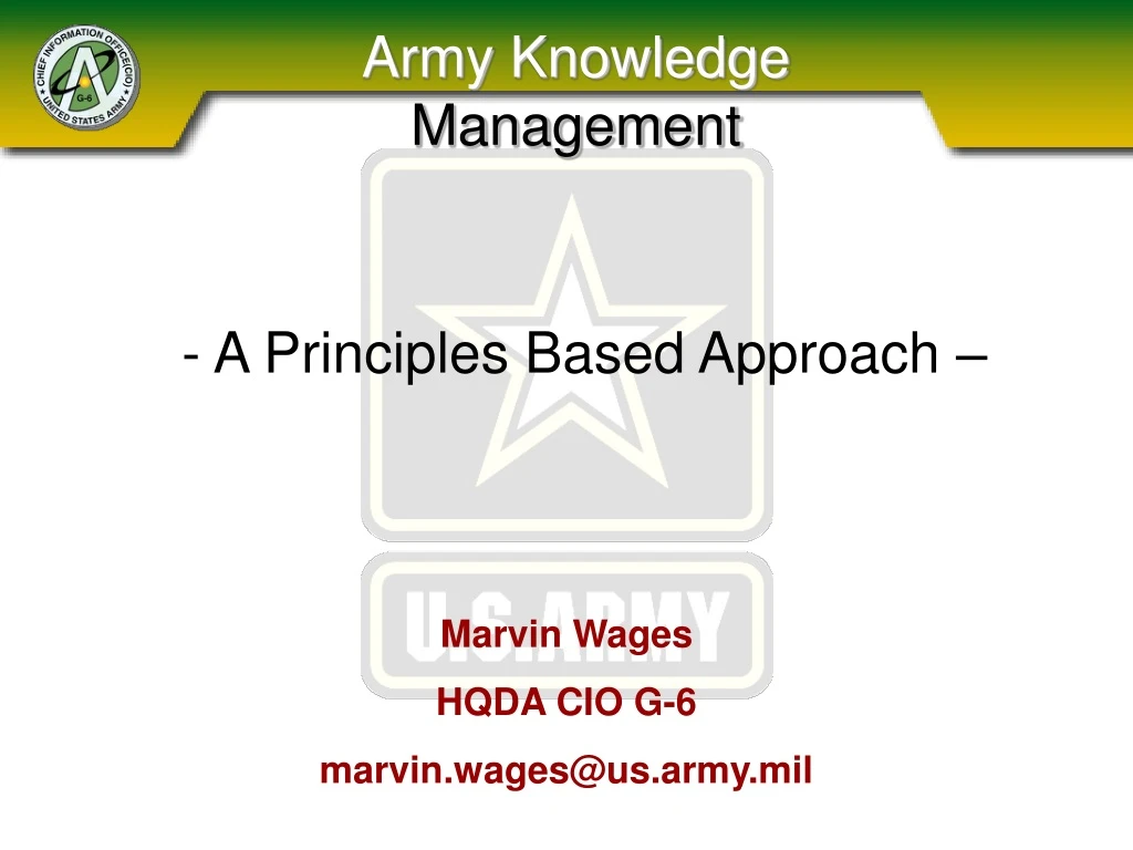 PPT - Army Knowledge Management PowerPoint Presentation, free download ...