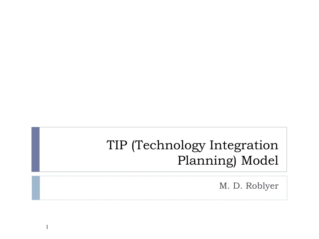 PPT - TIP ( Technology Integration Planning ) Model PowerPoint ...