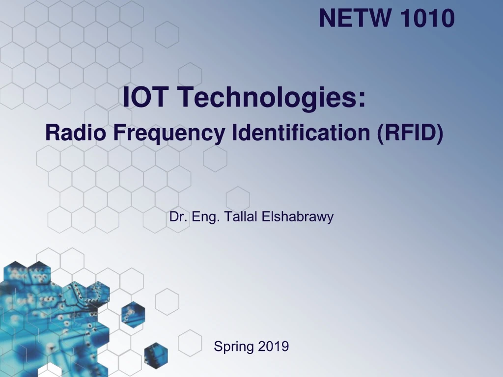 PPT - IOT Technologies: Radio Frequency Identification (RFID ...