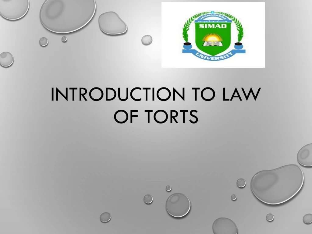 PPT - Introduction to law of torts PowerPoint Presentation, free ...