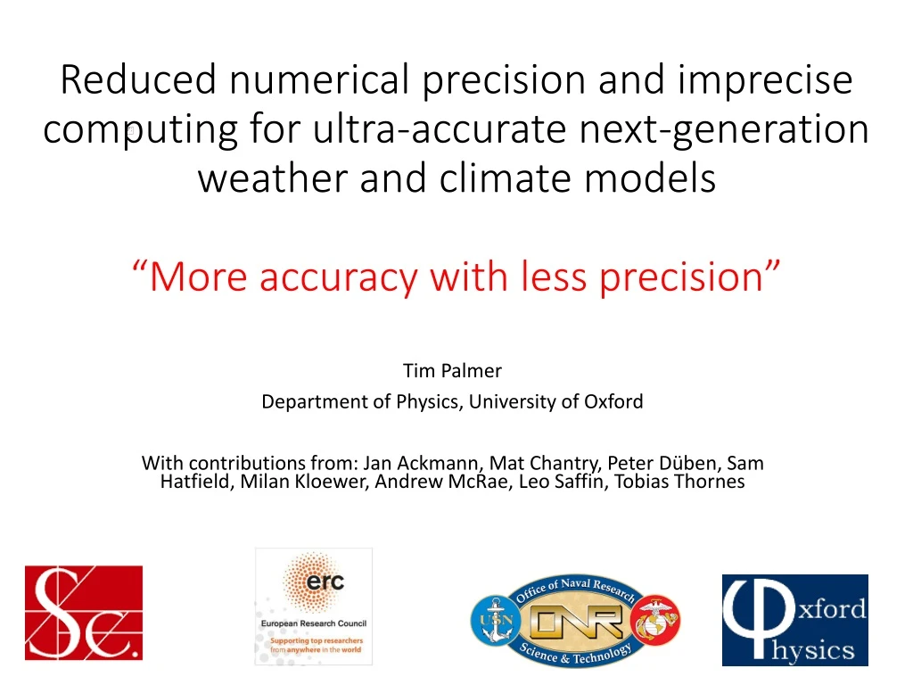 PPT - Tim Palmer Department of Physics, University of Oxford PowerPoint ...