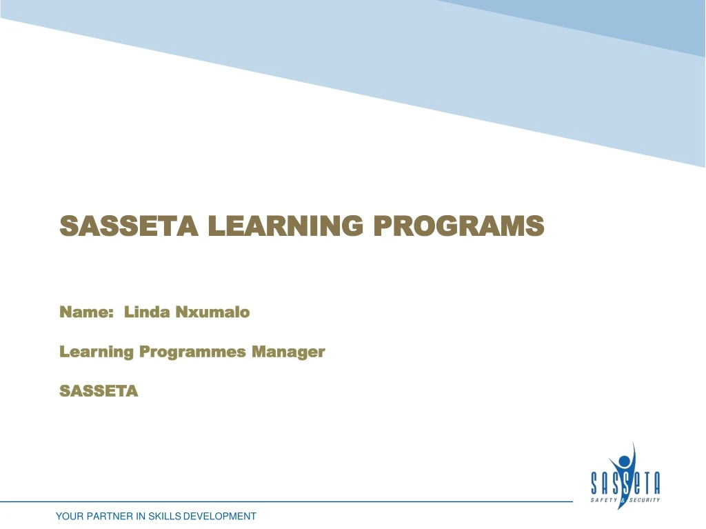 PPT - SASSETA LEARNING PROGRAMS PowerPoint Presentation, free download ...