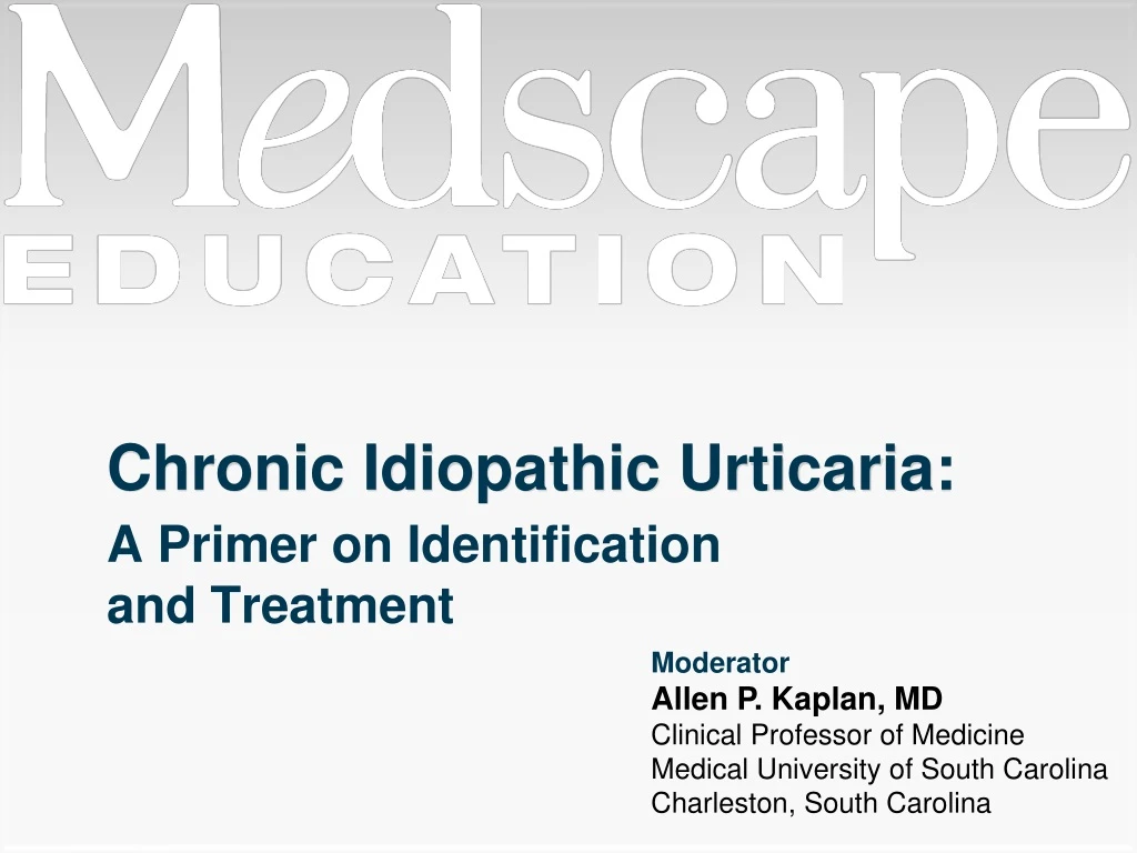 PPT - Chronic Idiopathic Urticaria: PowerPoint Presentation, free ...