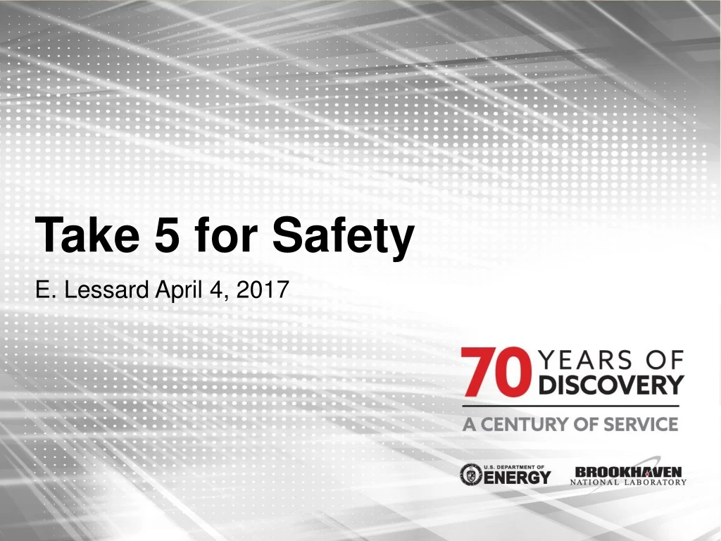 PPT - Take 5 for Safety PowerPoint Presentation, free download - ID:8879970