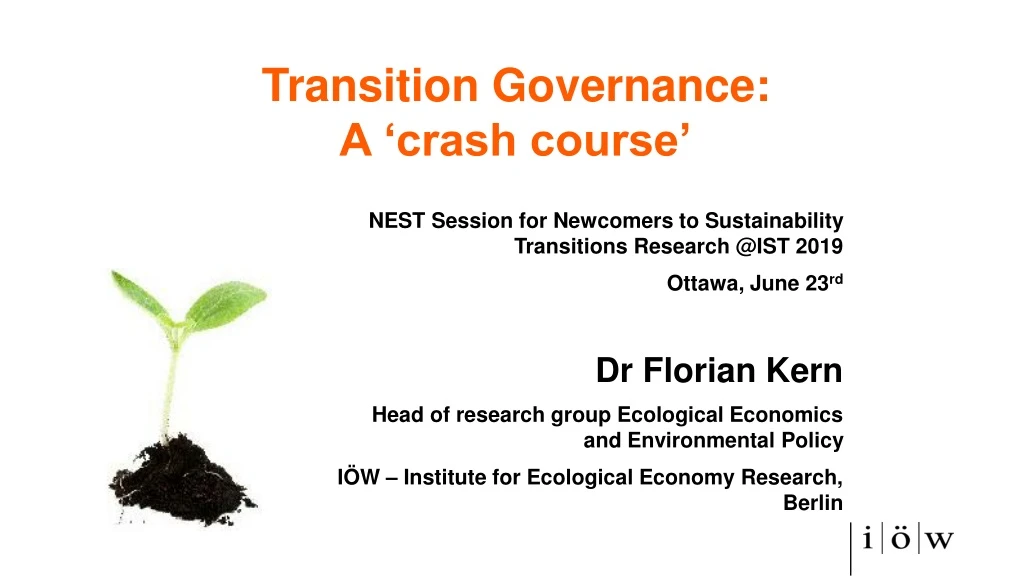 PPT - Transition Governance: A ‘ crash course’ PowerPoint Presentation ...