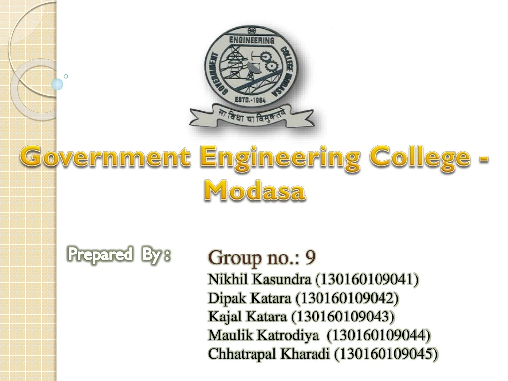 PPT - Government Engineering College - Modasa PowerPoint Presentation ...