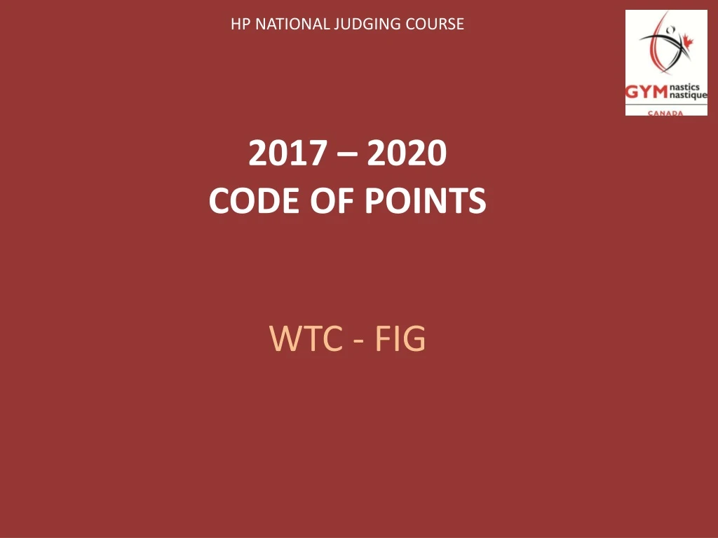 PPT - 2017 – 2020 CODE OF POINTS PowerPoint Presentation, free download ...