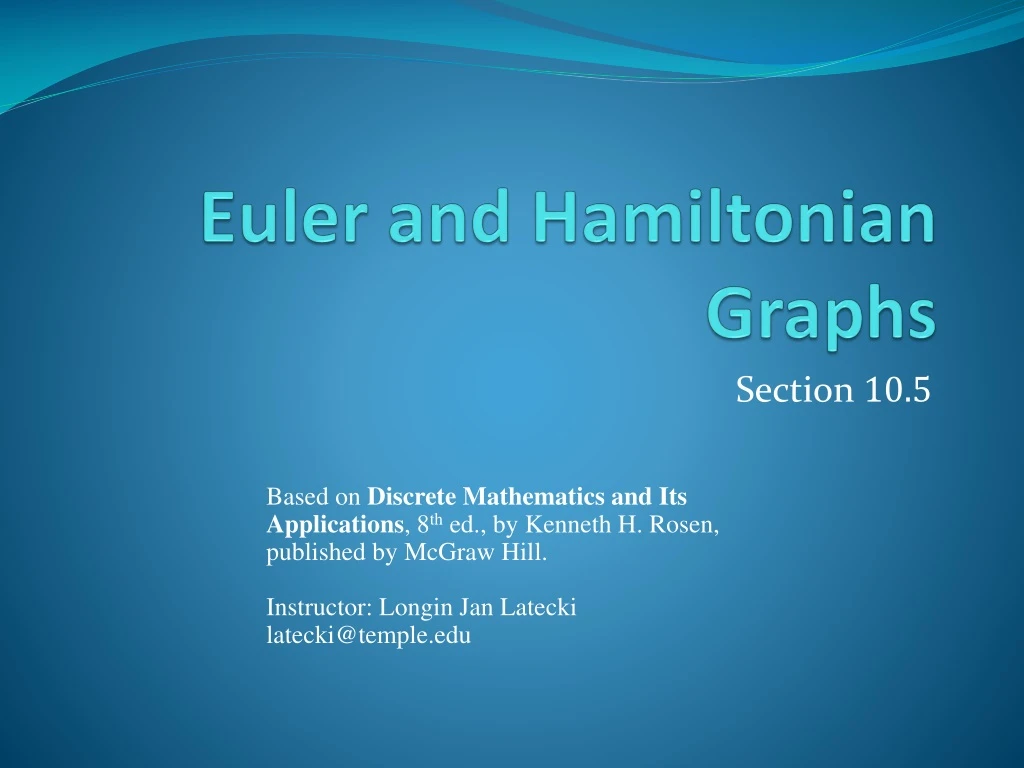 PPT - Euler and Hamiltonian Graphs PowerPoint Presentation, free ...