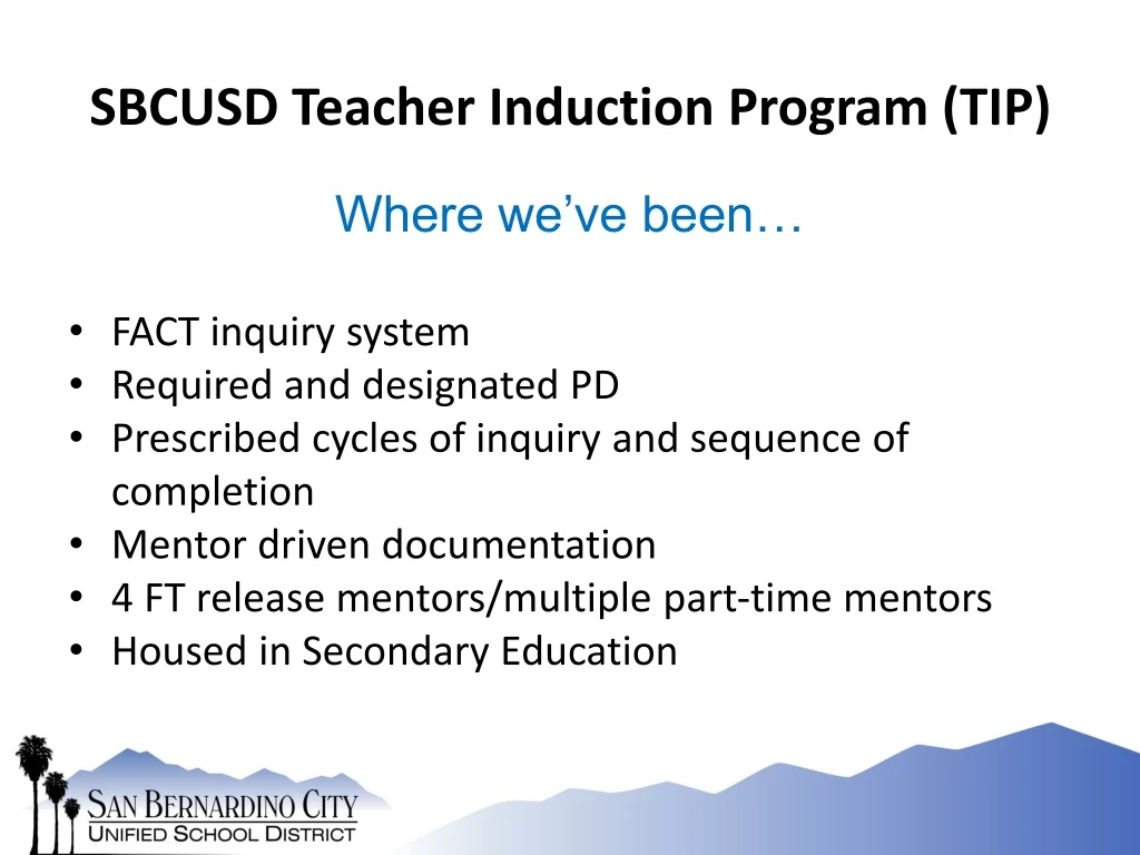 PPT - SBCUSD Teacher Induction Program (TIP) PowerPoint Presentation ...