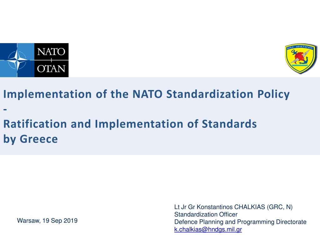 PPT - Implementation of the NATO Standardization Policy - PowerPoint ...