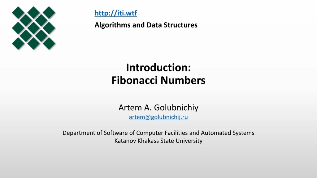 PPT - Introduction: Fibonacci Numbers PowerPoint Presentation, free download - ID:8891648