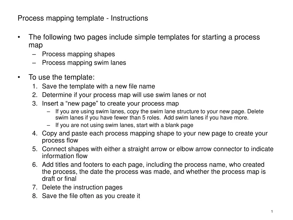 PPT - Process mapping template - Instructions PowerPoint Presentation ...