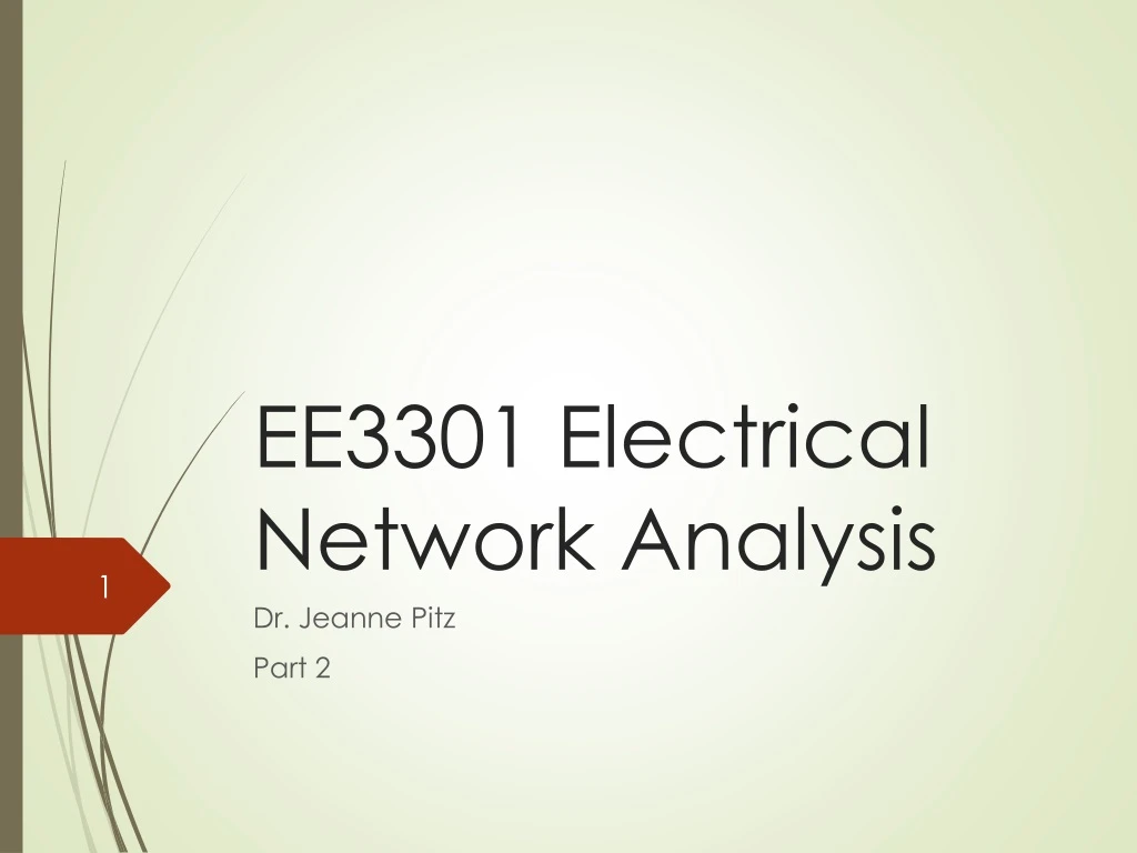 PPT - EE3301 Electrical Network Analysis PowerPoint Presentation, free ...