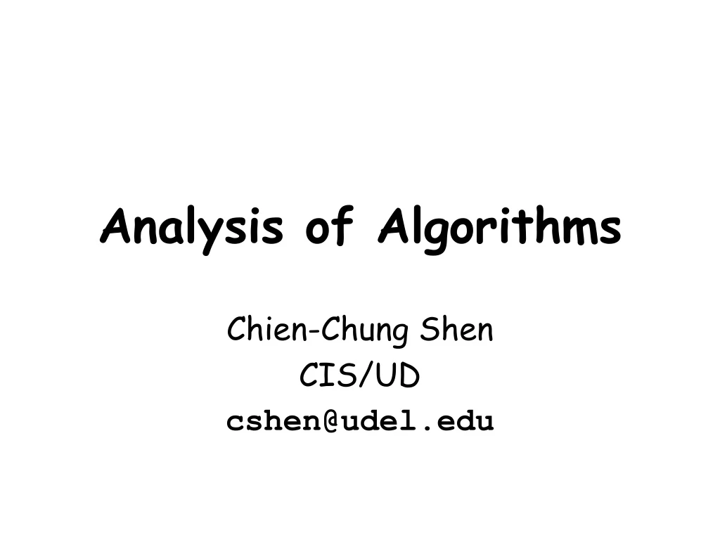 Ppt Analysis Of Algorithms Powerpoint Presentation Free Download Id 8894505
