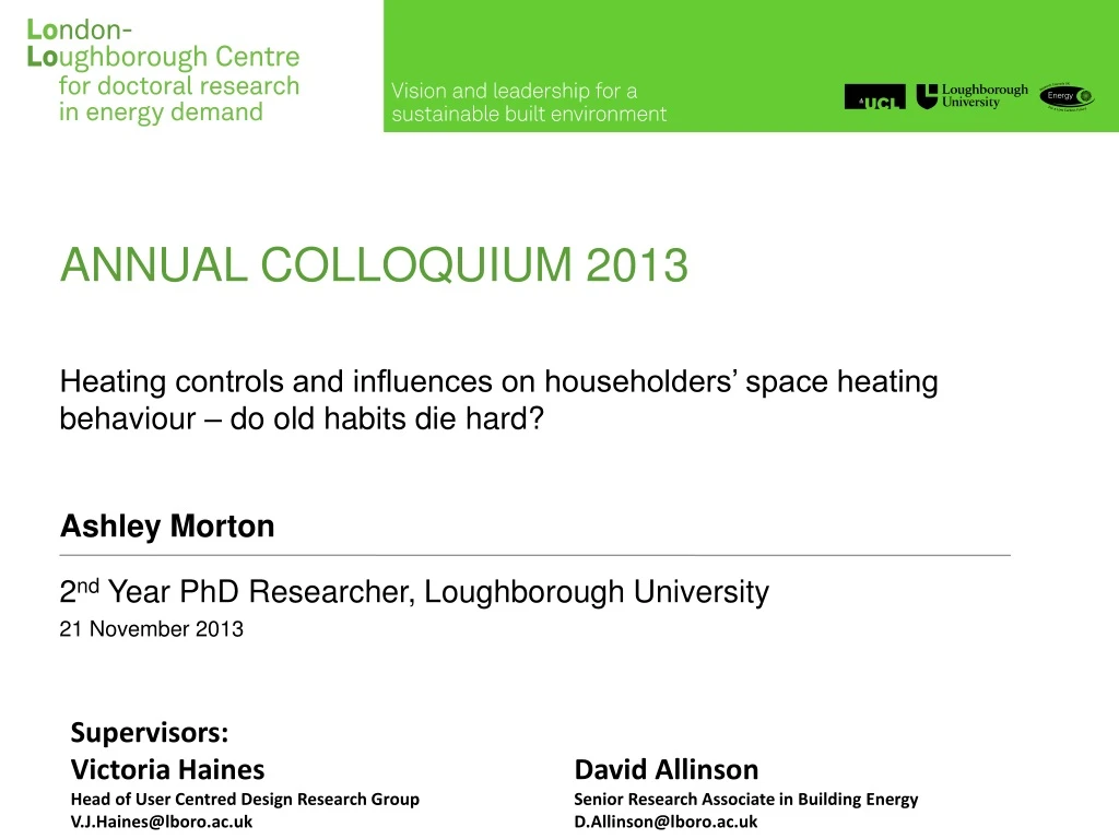 PPT - ANNUAL COLLOQUIUM 2013 PowerPoint Presentation, free download - ID:8895248