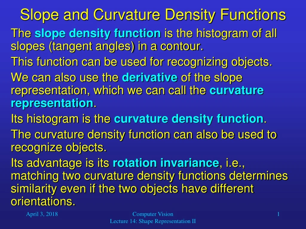 PPT - Slope and Curvature Density Functions PowerPoint Presentation ...