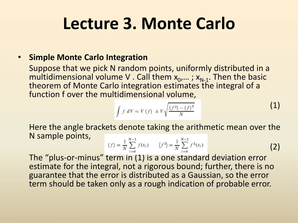 PPT - Lecture 3. Monte Carlo PowerPoint Presentation, free download ...