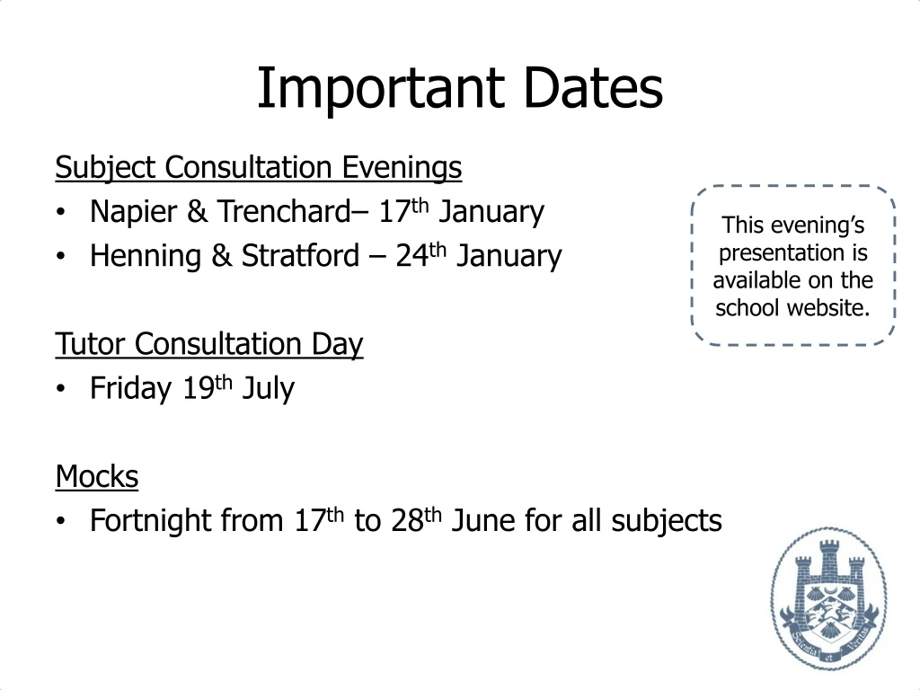 PPT - Important Dates PowerPoint Presentation, free download - ID:8897310