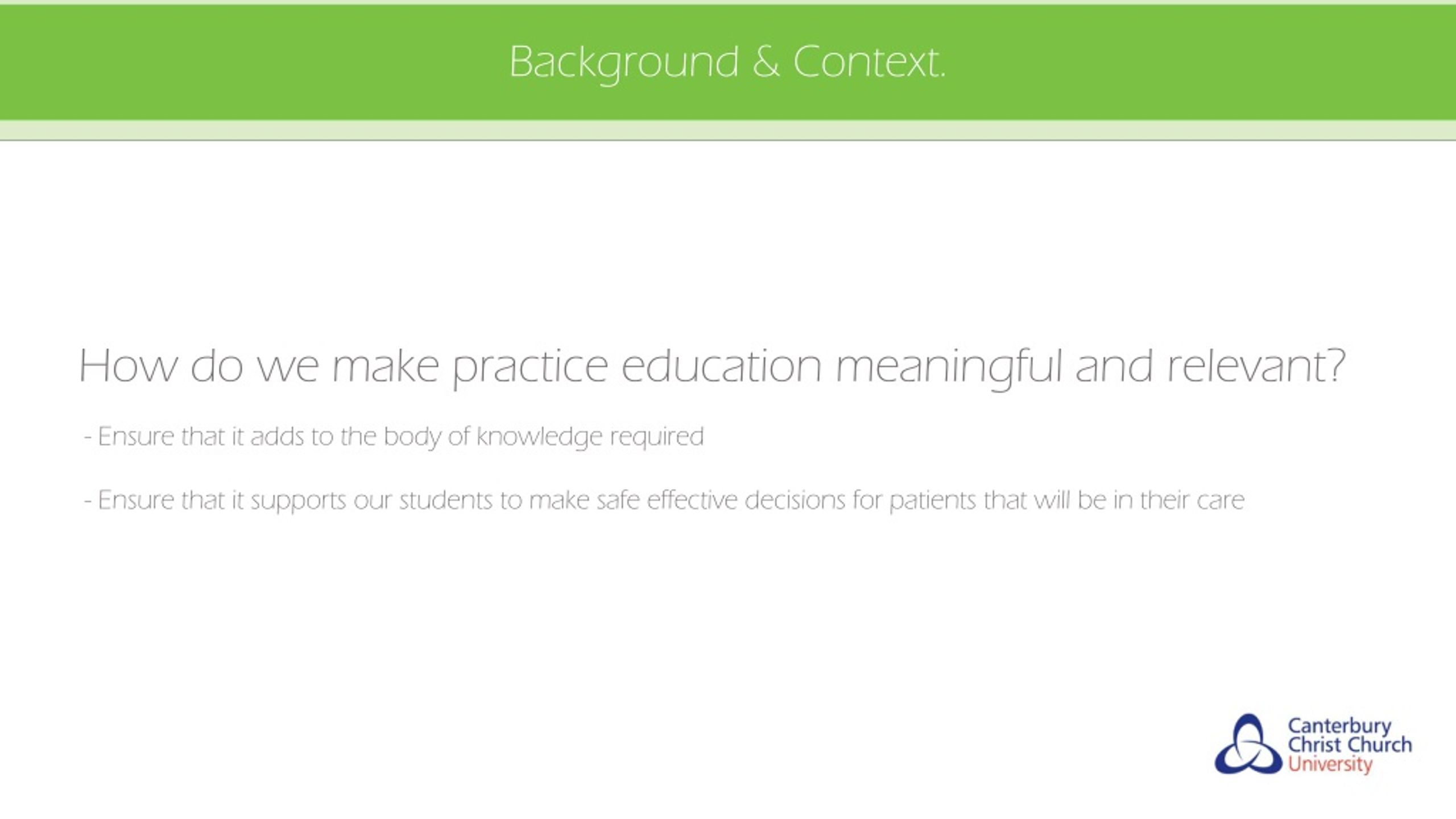 PPT - Redesigning and enhancing practice learning opportunities as a ...