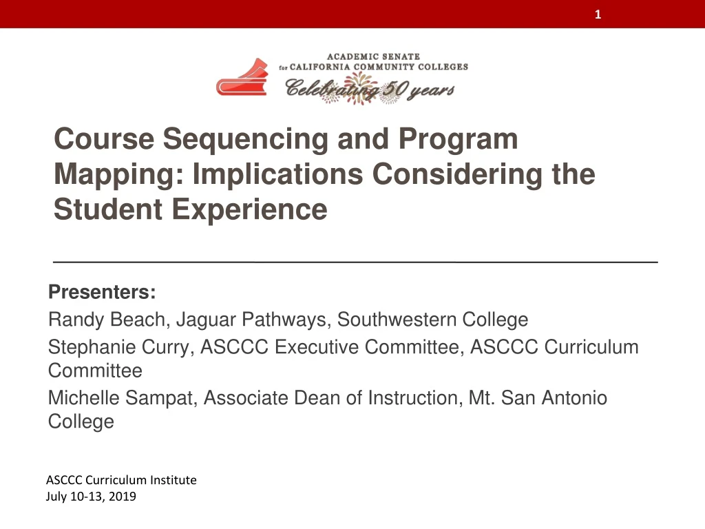PPT - Course Sequencing and Program Mapping: Implications Considering ...