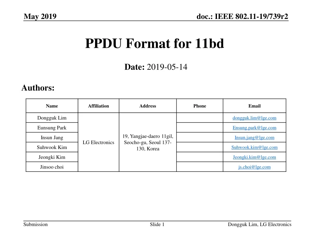 PPT - PPDU Format for 11bd PowerPoint Presentation, free download - ID ...