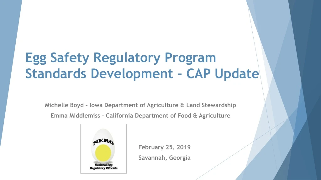 PPT - Egg Safety Regulatory Program Standards Development – CAP Update ...