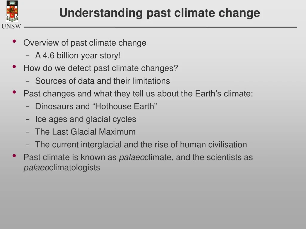 PPT - Understanding past climate change PowerPoint Presentation, free ...
