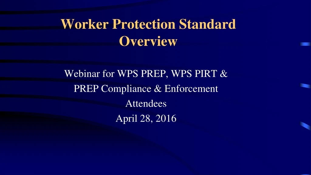 PPT - Worker Protection Standard Overview PowerPoint Presentation, free ...