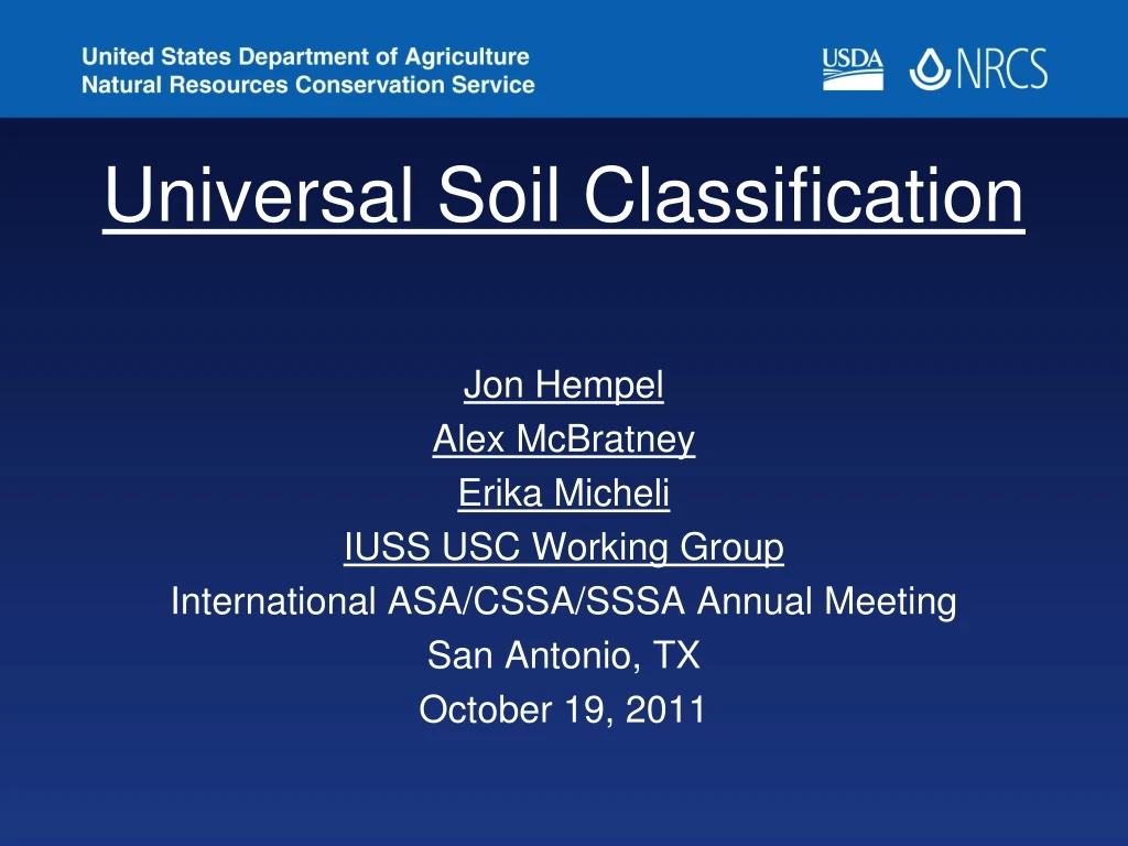 PPT - Universal Soil Classification PowerPoint Presentation, free ...
