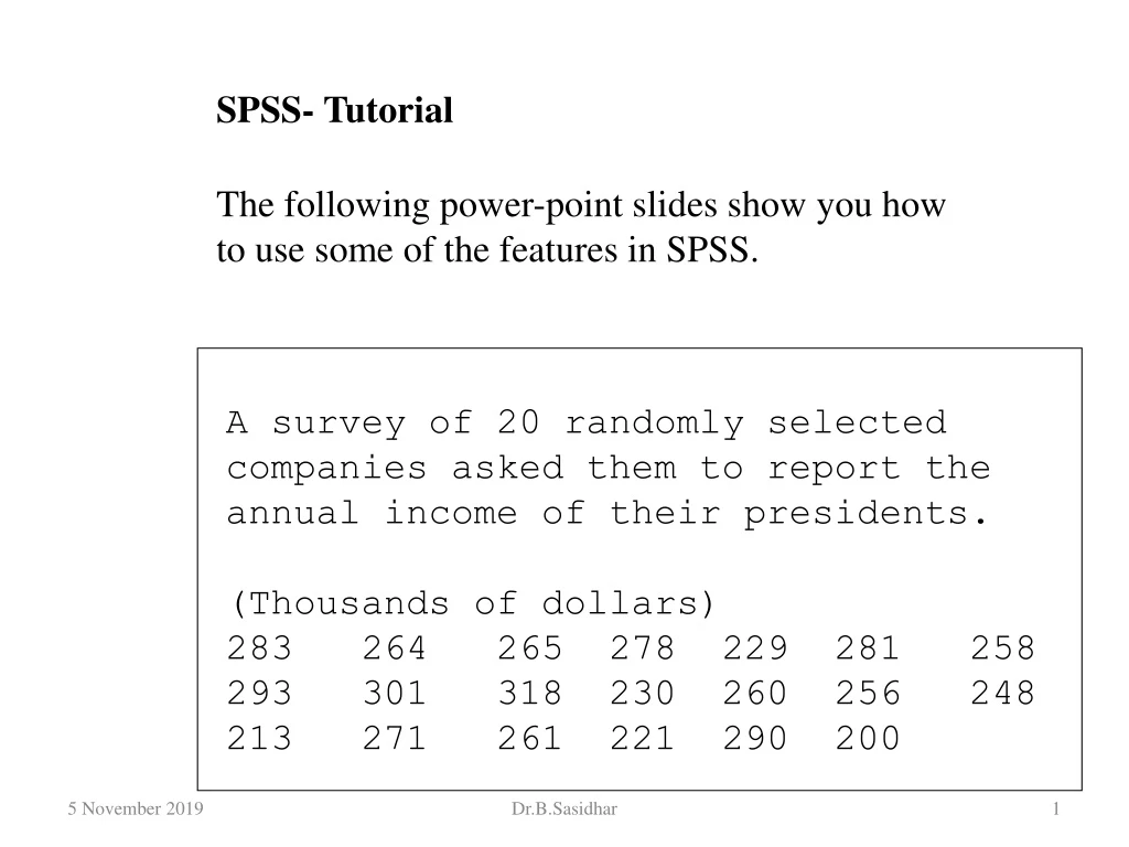 PPT - SPSS- Tutorial PowerPoint Presentation, free download - ID:8907008