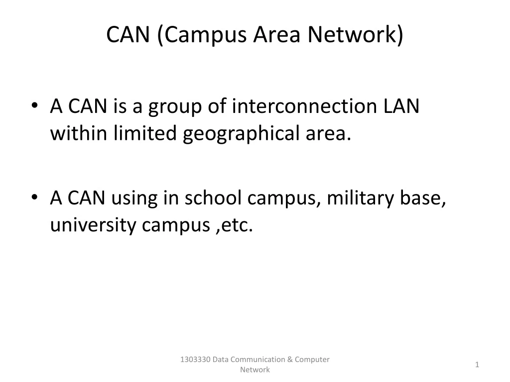 PPT - CAN (Campus Area Network) PowerPoint Presentation, free download ...