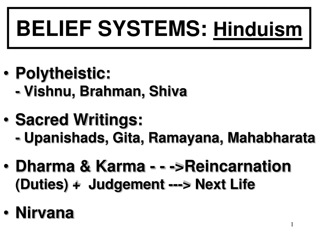 PPT - BELIEF SYSTEMS: Hinduism PowerPoint Presentation, free download ...