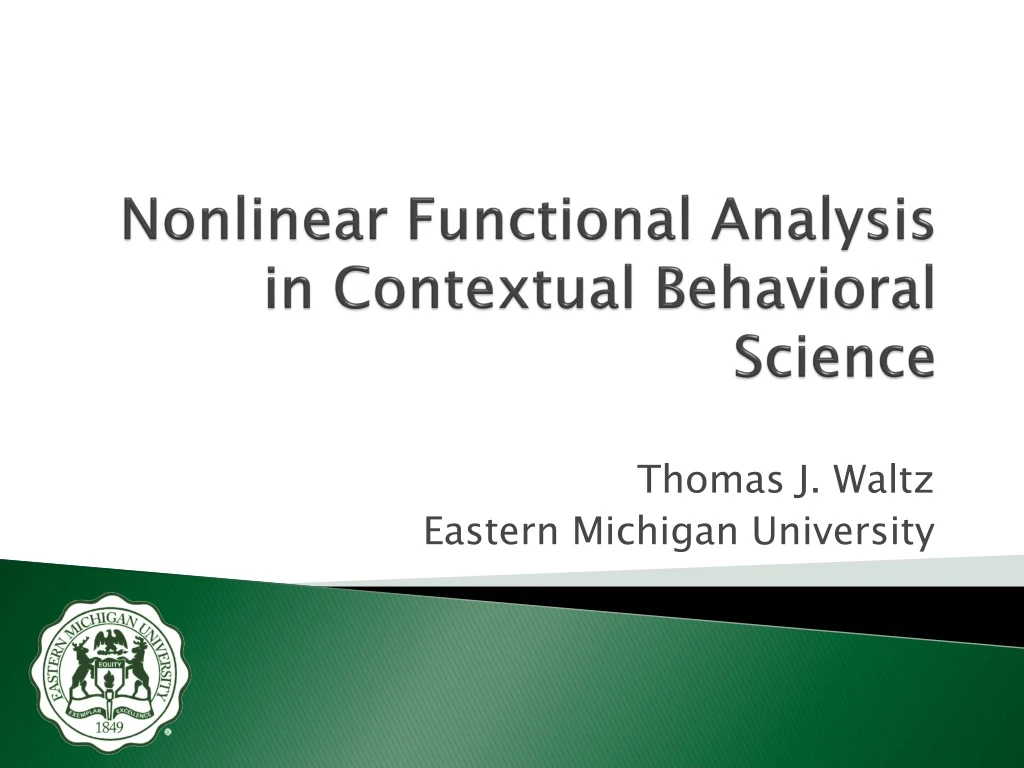 PPT - Nonlinear Functional Analysis in Contextual Behavioral Science ...