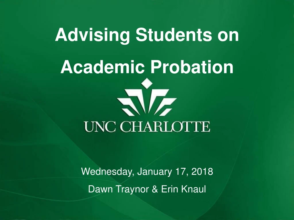 PPT - Advising Students on Academic Probation PowerPoint Presentation ...