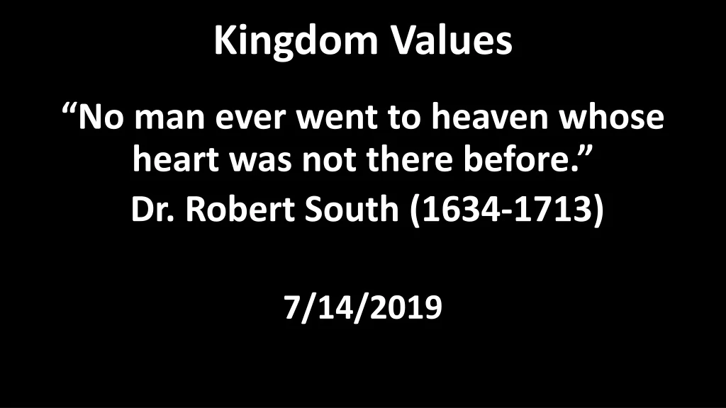 PPT - Kingdom Values PowerPoint Presentation, free download - ID:8914579