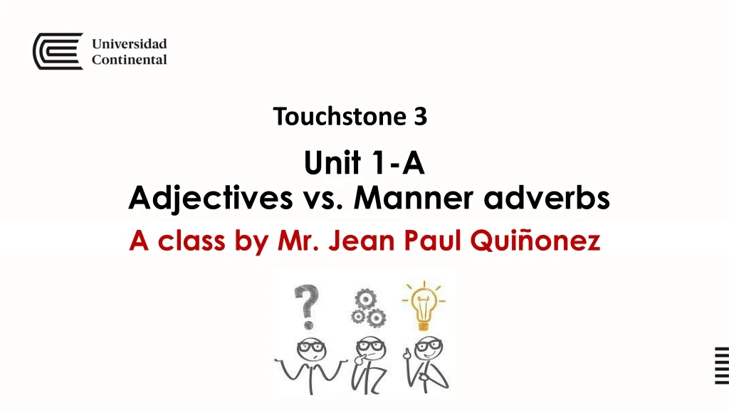 PPT - Unit 1-A Adjectives vs. Manner adverbs PowerPoint Presentation ...