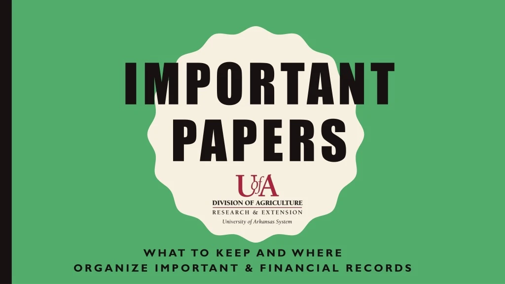 PPT - Important Papers PowerPoint Presentation, free download - ID:8924519