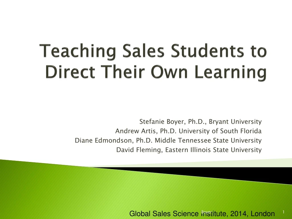 PPT - Teaching Sales Students to Direct Their Own Learning PowerPoint ...