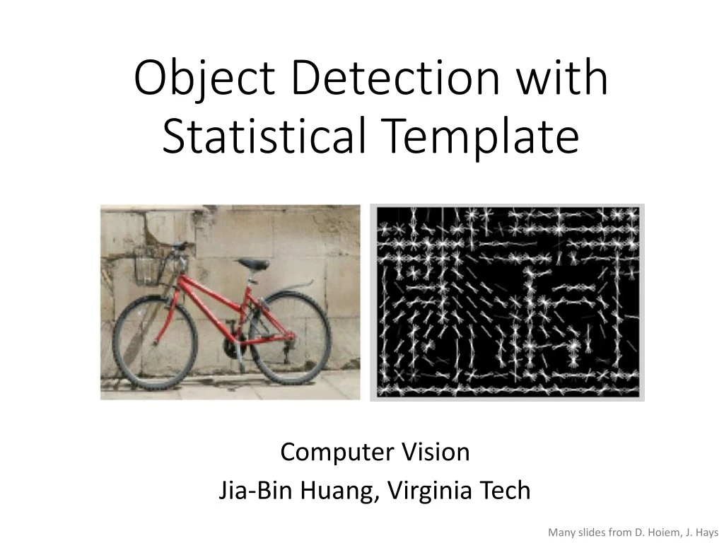 PPT - Object Detection with Statistical Template PowerPoint ...