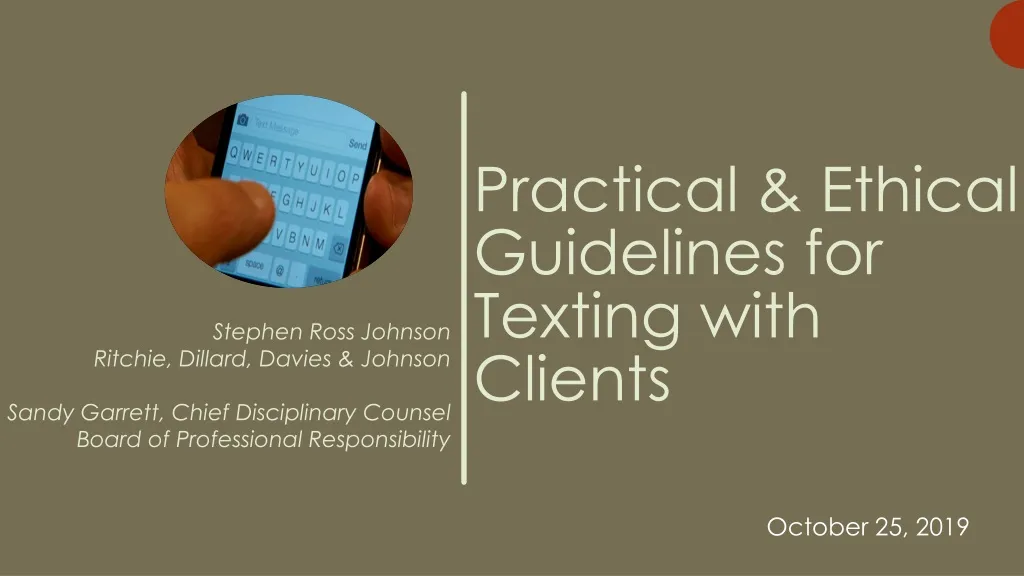 PPT - Practical & Ethical Guidelines for Texting with Clients ...