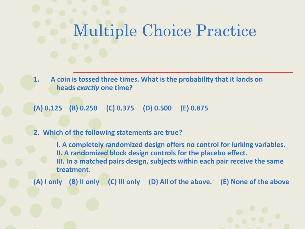 PPT - Multiple Choice Practice PowerPoint Presentation, free download ...