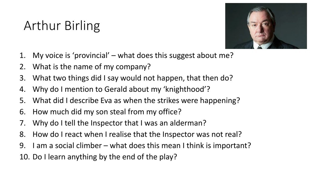 PPT - Arthur Birling PowerPoint Presentation, free download - ID:8935777
