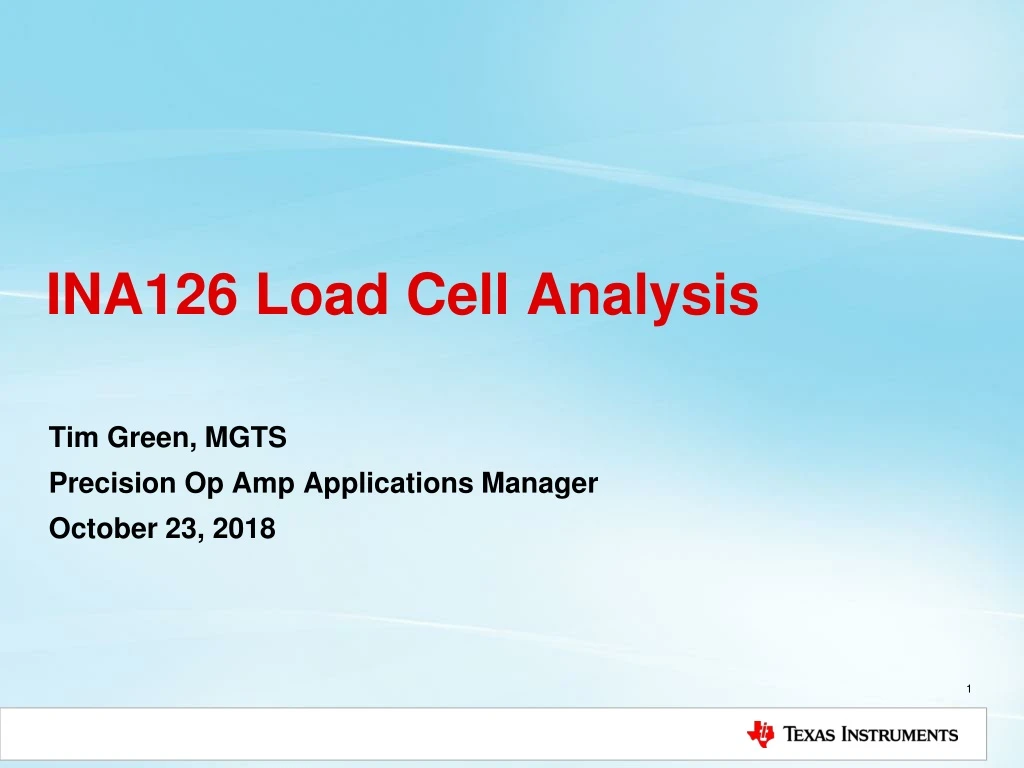 PPT - INA126 Load Cell Analysis PowerPoint Presentation, free download ...