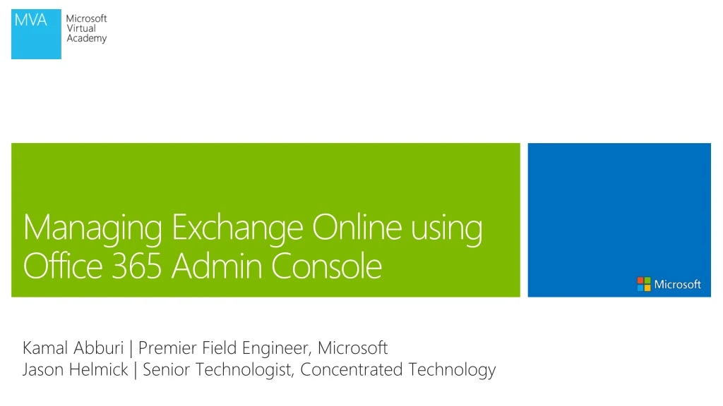 PPT - Managing Exchange Online using Office 365 Admin Console ...