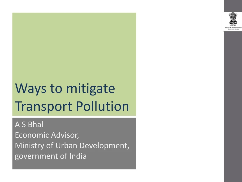 PPT - Ways to mitigate Transport Pollution PowerPoint Presentation ...