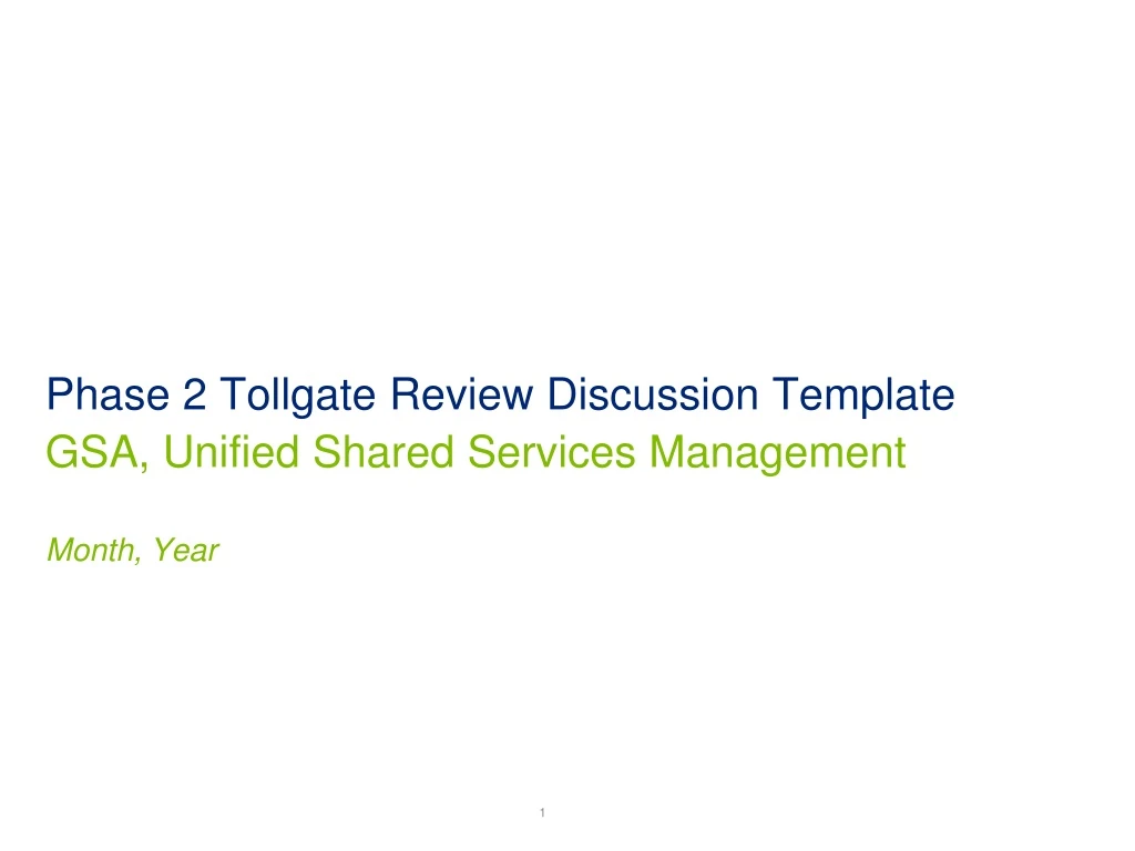 PPT - Phase 2 Tollgate Review Discussion Template PowerPoint ...